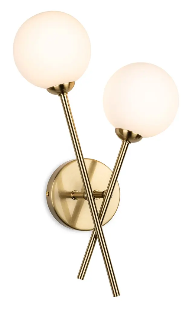 Firstlight 6909BB Lando Brass & Opal Glass Wall Light | jrlighting.co.uk