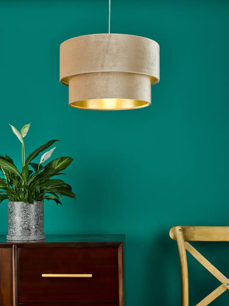 Dar Lighting SUV8601 Suvan Easy Fit Taupe Shade with Gold Lining | jrlighting.co.uk